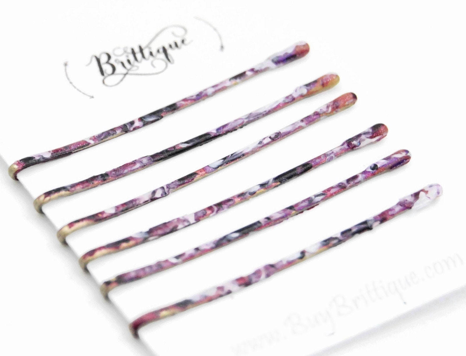 Pink Colored Bobby Pins Tie Dye Marble Swirl Pink Marbled | Etsy