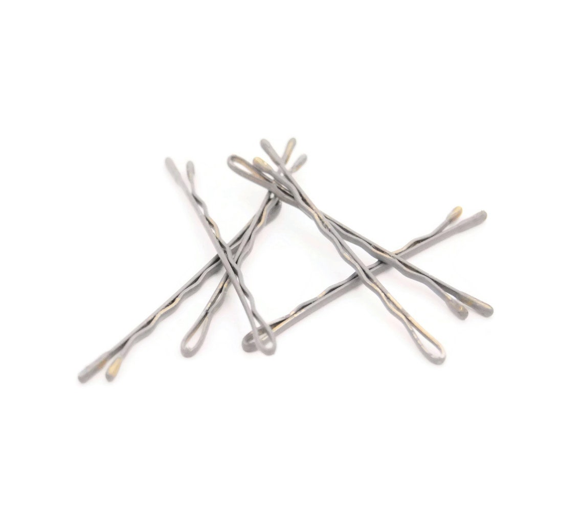 Matte grey bobby pins grey accessories grey bobby pins | Etsy