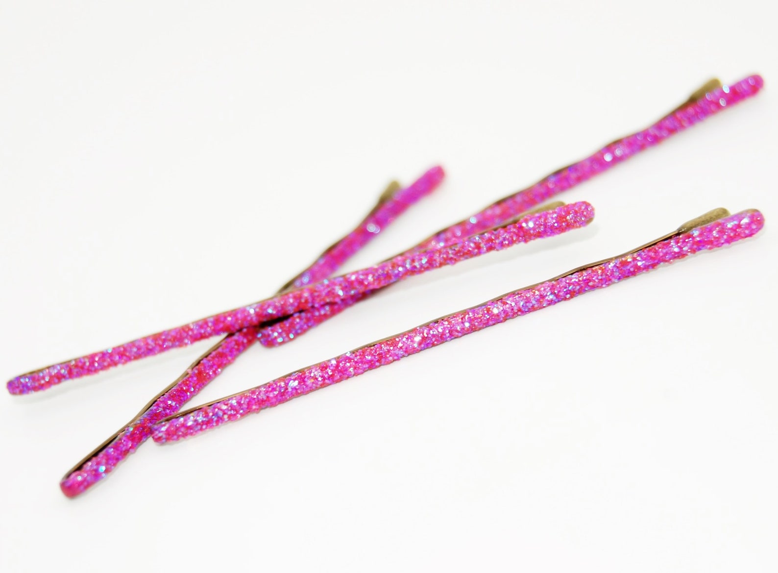 Pink Glitter Hair Pin Pink Glitter Bobby Pins Decorative | Etsy