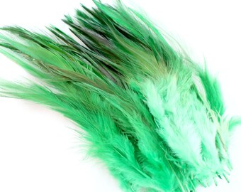 Green feathers | Etsy