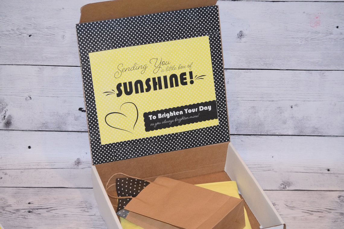 Sunshine Box Printable Brighten Your Day Brighten Your Day - Etsy Canada