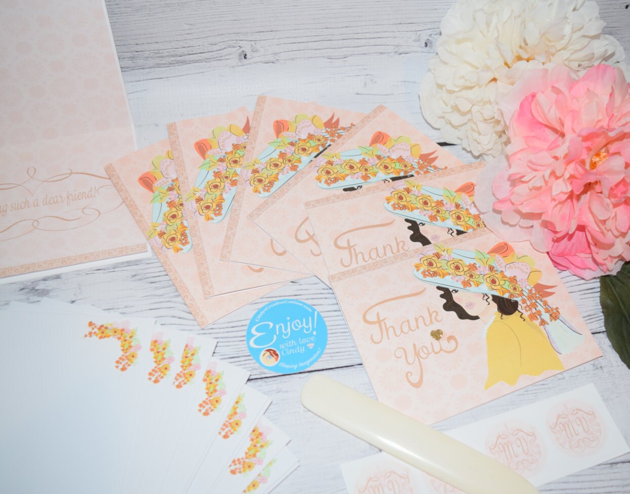 Victorian Thank You - My Maryann - Victorian Hat and Flowers - Bookmark ...