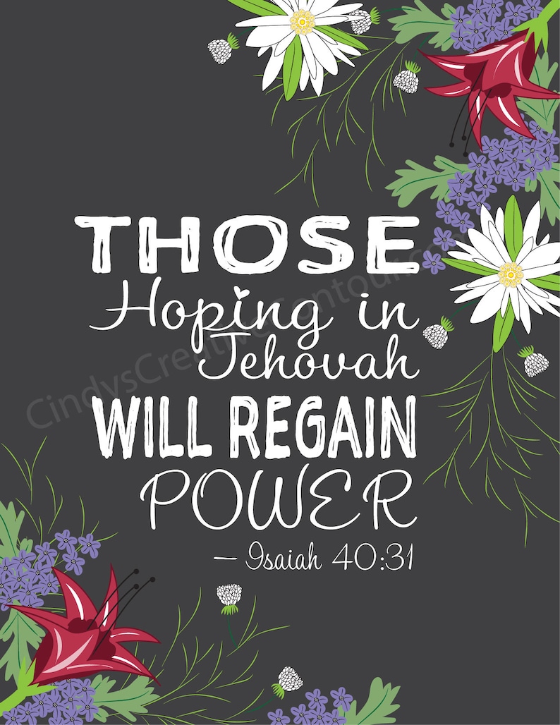 Hope in Jehovah Flyer – Floral JW Pioneer School Gift (digital Download ...