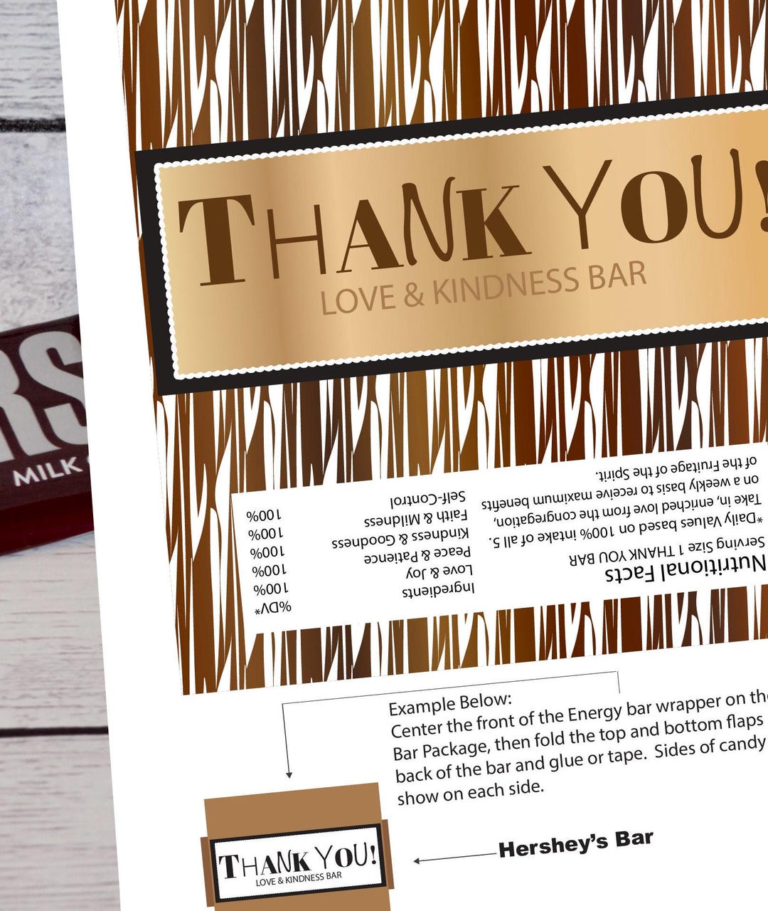 Thank You Chocolate Bar Label, Love and Kindness (jw Printable Download ...