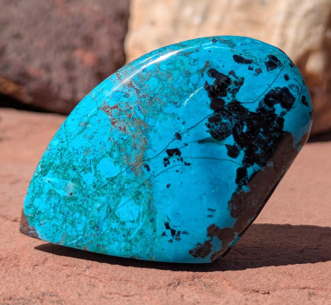 Rare Morenci Chrysocolla Specimen: Hand-polished Blue Copper Mineral - Etsy