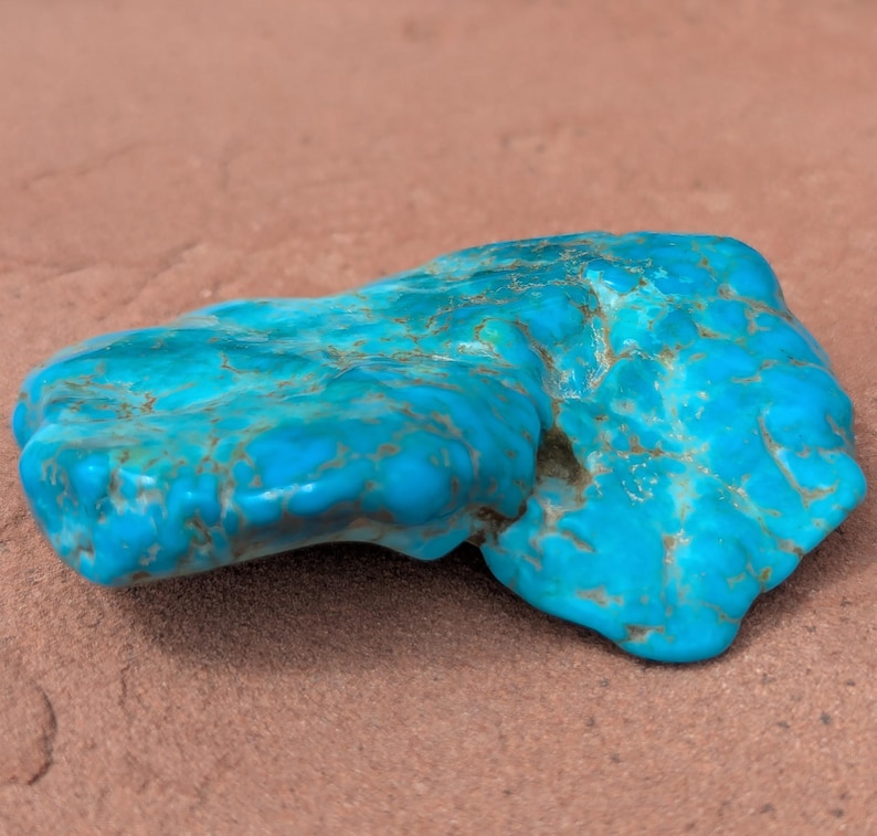 Polished Nacozari Turquoise Flat | Rare Blue Turquoise With Golden ...