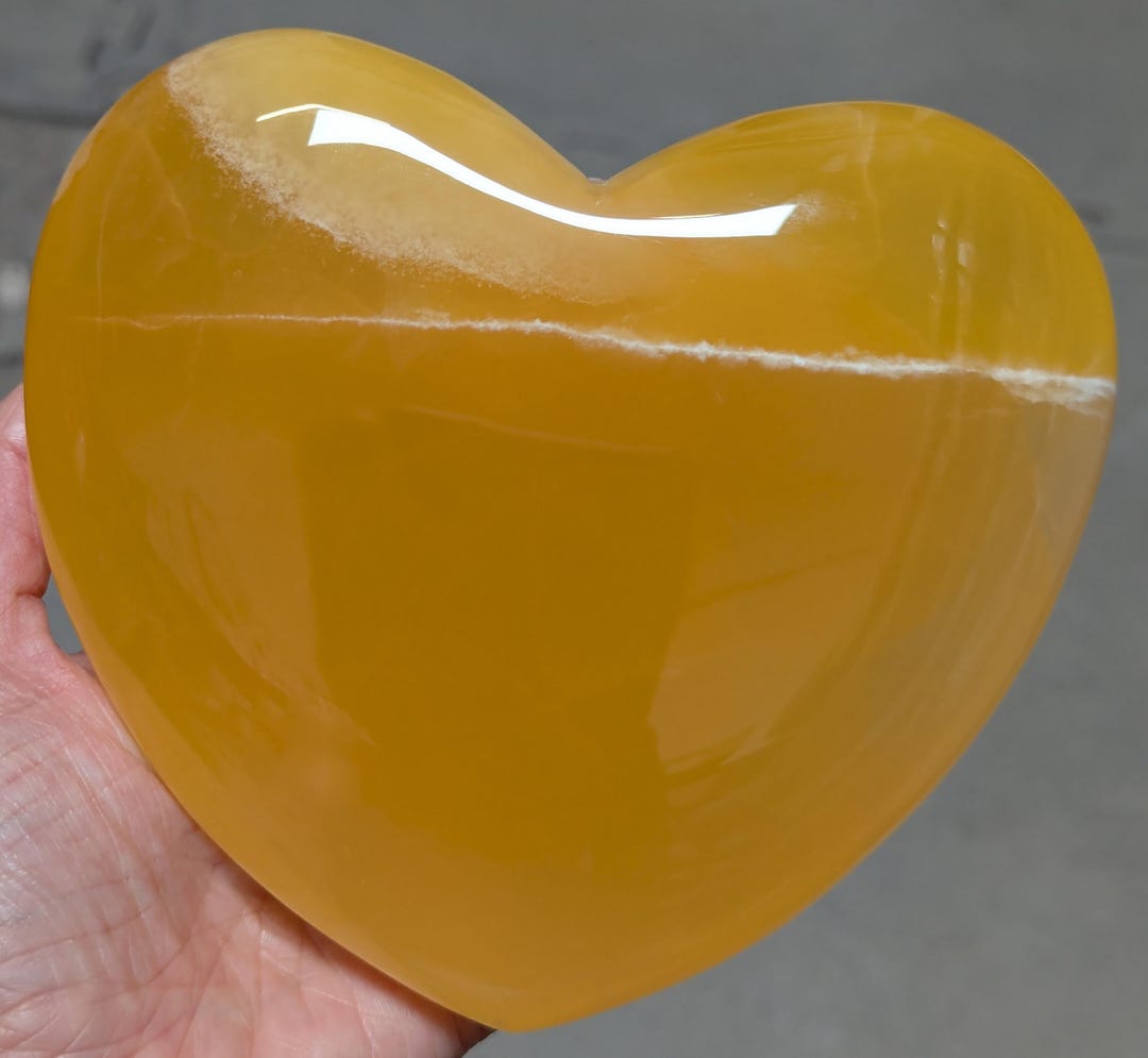 Honeycomb Calcite Heart • Carved Crystal Stone • Sedona Lapidary Art ...