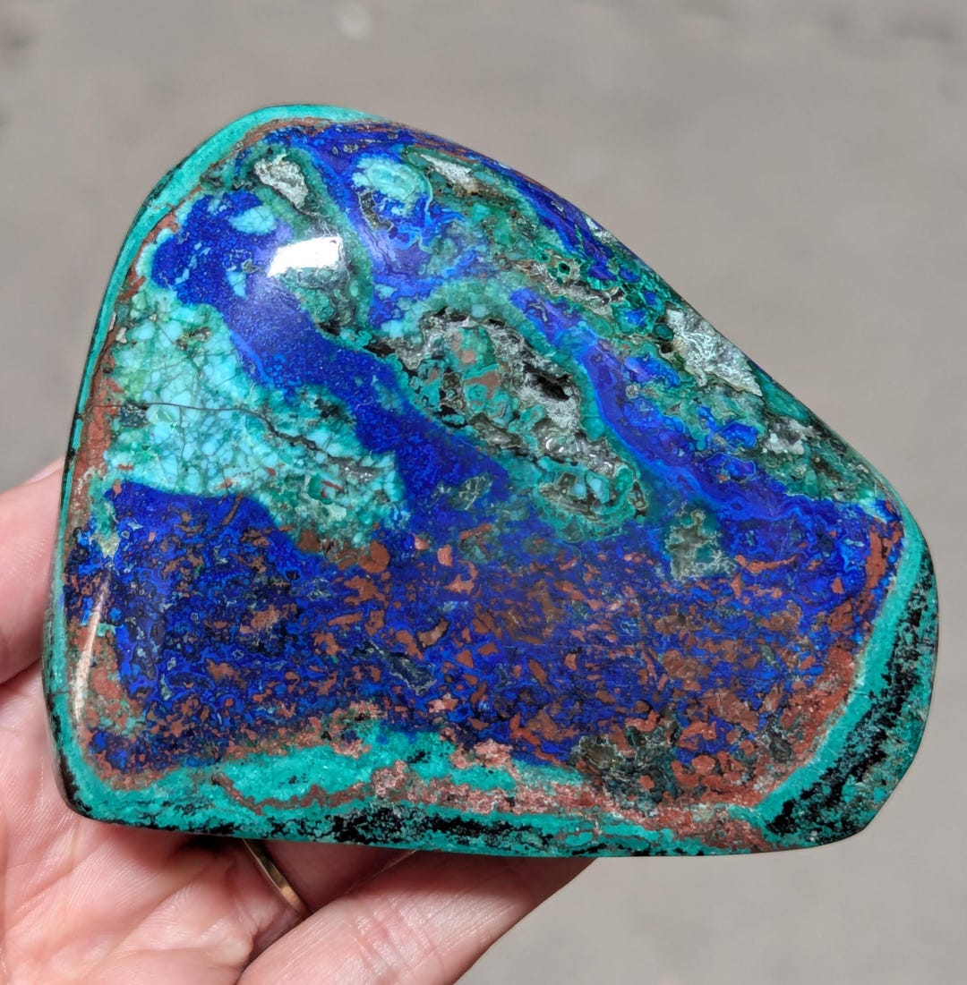 Azurite Malachite Freeform Specimen • Hand Carved & Polished • Jerome ...