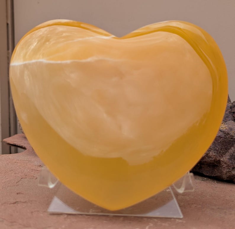 Honeycomb Calcite Heart Sculpture | Solar Plexus Chakra Healing ...