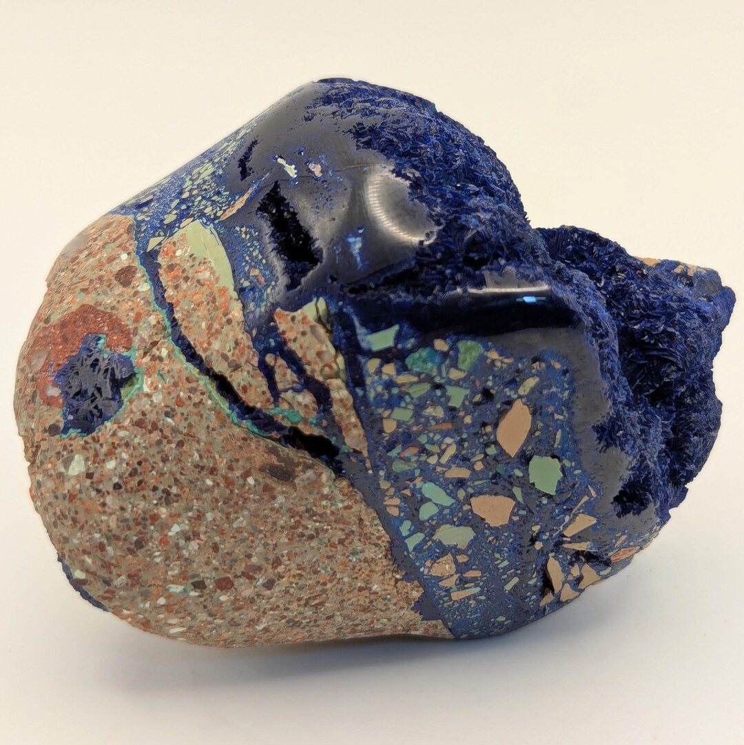 Old Stock Morenci Azurite – Druzy Crystal Pocket – Partially Polished ...