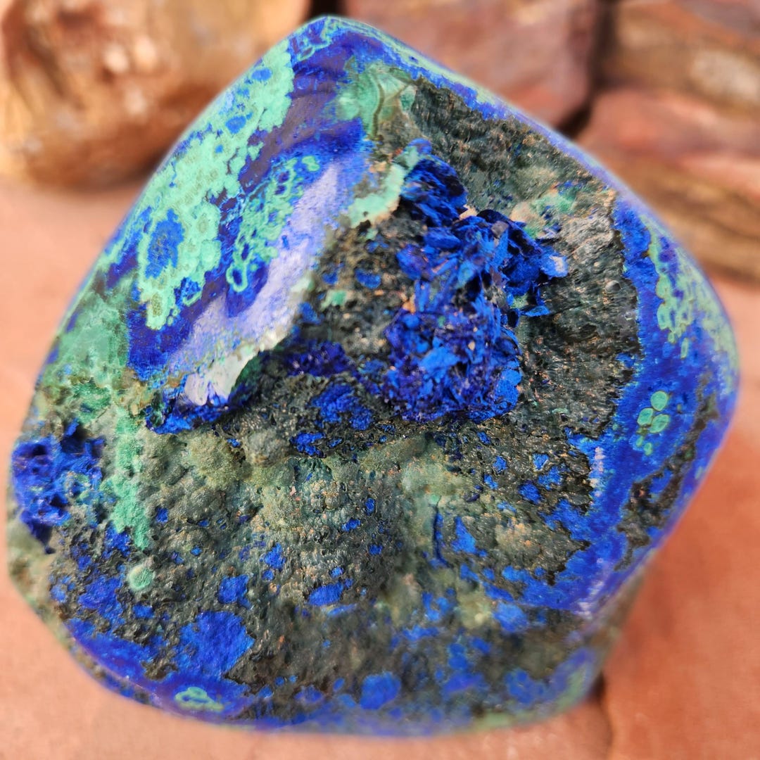 Deep Blue Azurite Malachite Freeform: Morenci Arizona Mineral Specimen ...