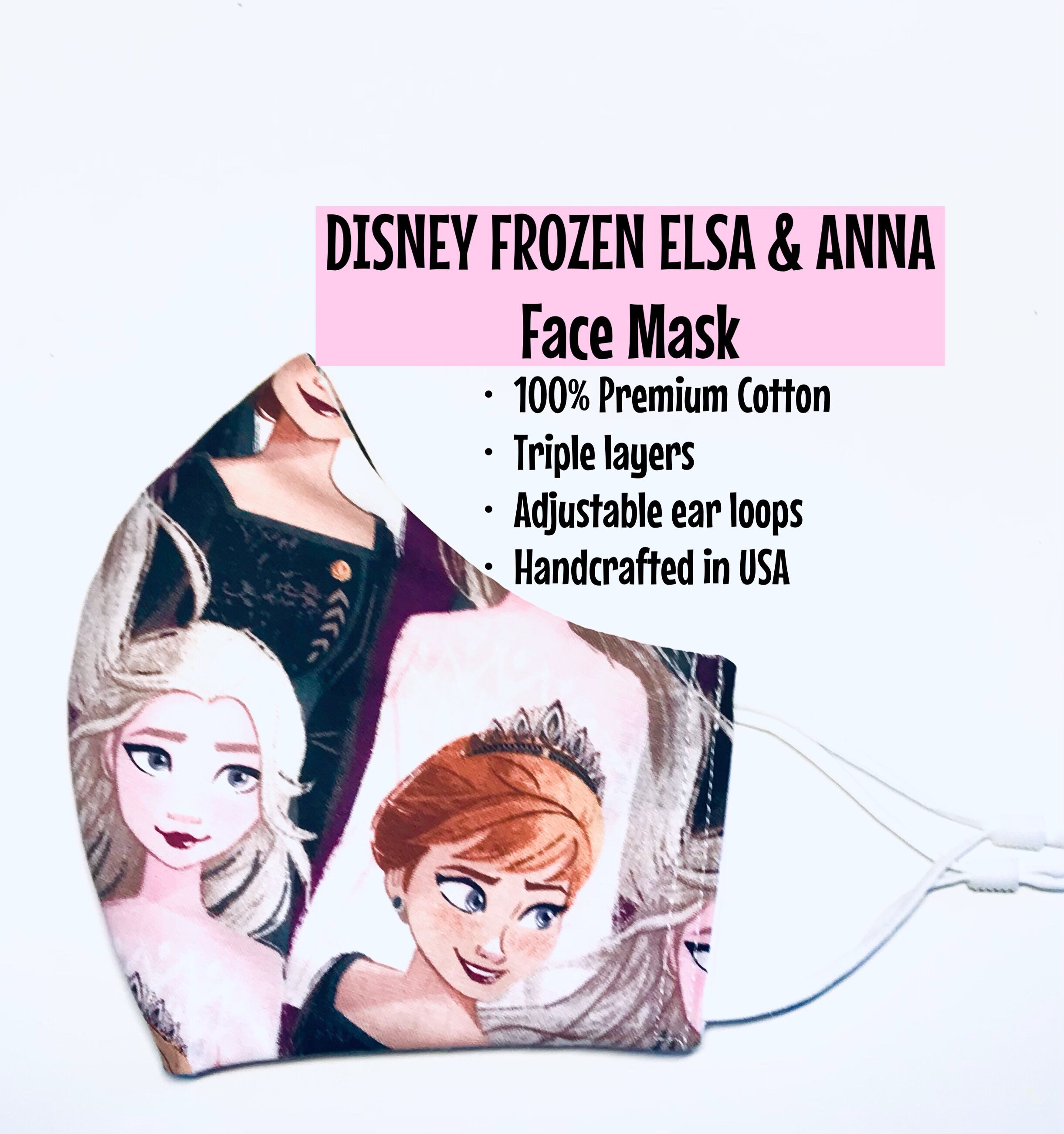 Frozen Elsa & Anna Disney Princesses Face Mask Kids Adult - Etsy Canada
