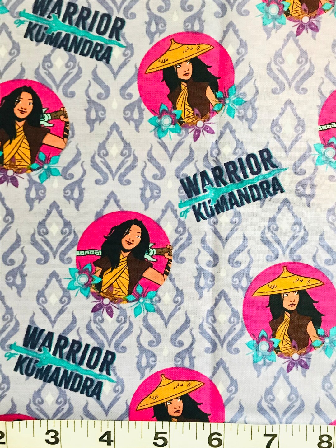 RAYA Disney Princess Kumandra Warrior Cotton Fabric by the HALF Yard ...