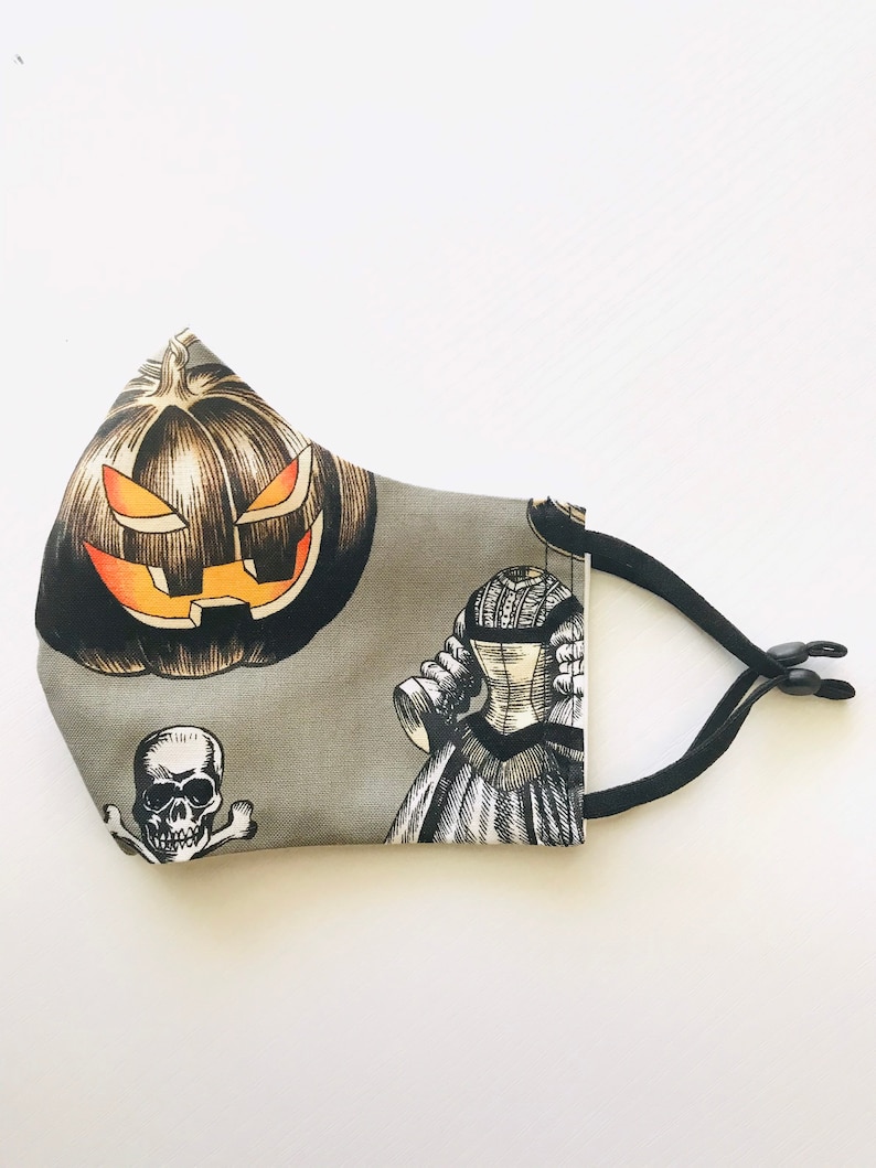 Halloween Spooky Face Masks Adult Teens Kids 100% Cotton | Etsy