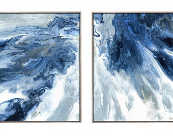 Silver abstract art | Etsy