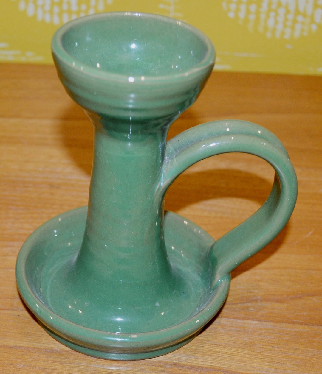 Vintage Ceramic Candlestick Green 70s WGK Retro Mid Century Shabby Chic ...
