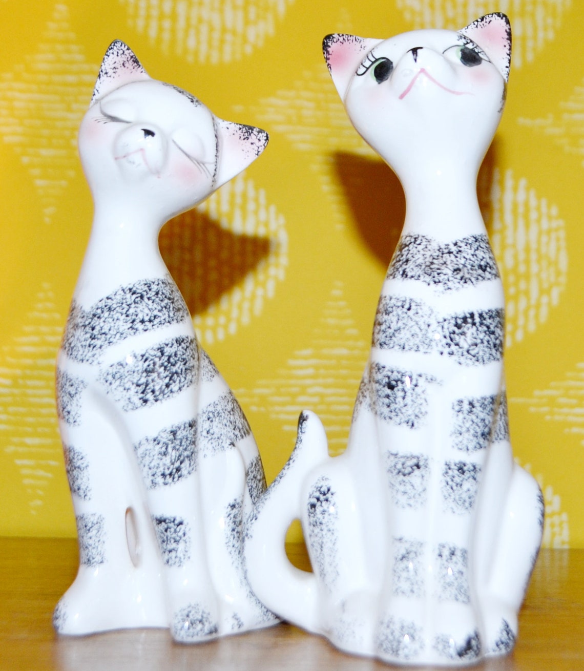 Vintage Cats Ceramic 70s Cats Retro Mid Century Shabby Chic | Etsy