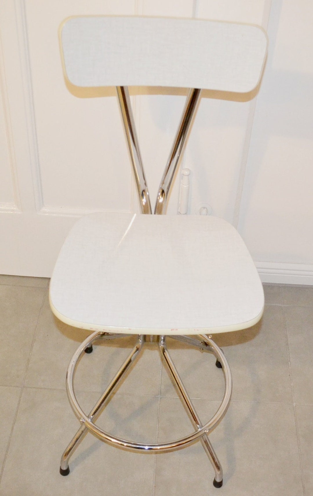 Beautiful Vintage Metal Swivel Chair Grey/silver 60s Retro Mid Century ...