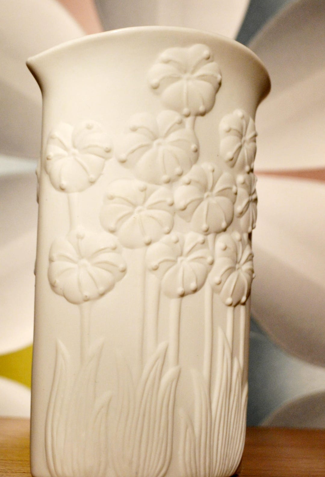 Vintage Vase Frey AK Kaiser 70s Bisquit White Vase Retro 70s Flower ...