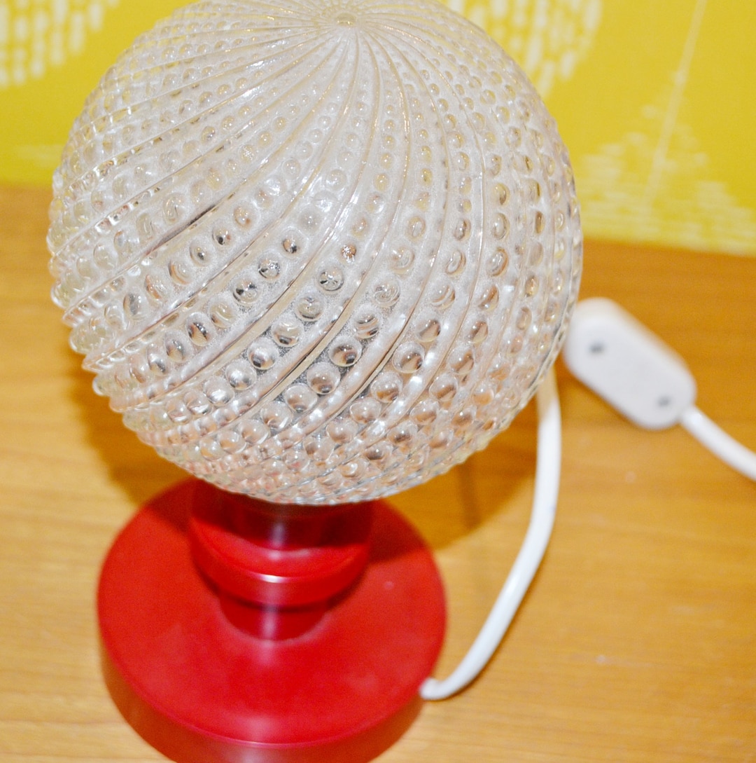 Vintage Table Lamp From the 70s Red Retro Mid Century Shabby Chic Mid ...