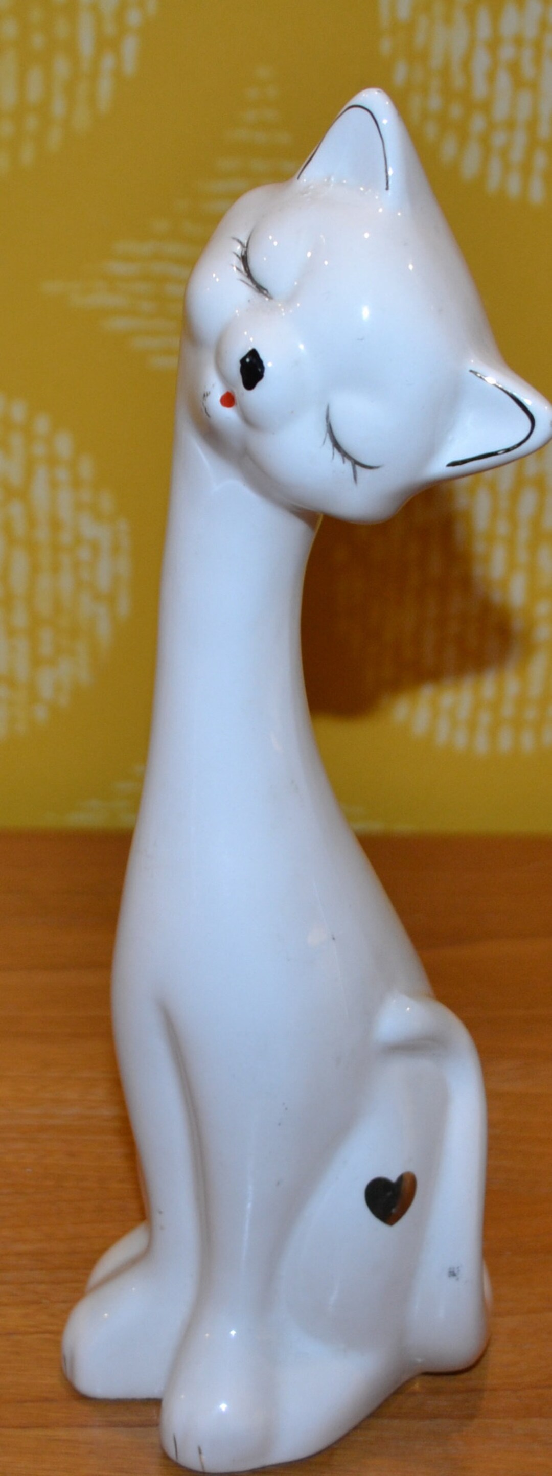 Vintage Cat Figurine Ceramic 70s Cats Retro Mid Century Shabby Chic ...