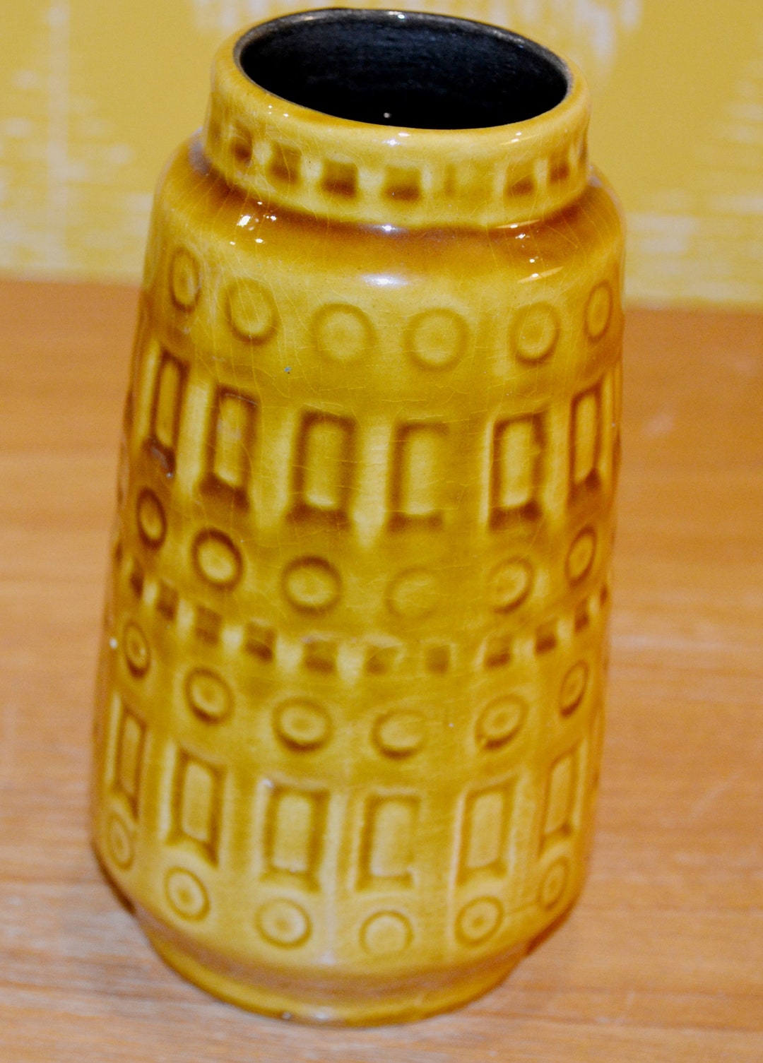 Beautiful Ceramic Vintage Inca Vase by Scheurich Honey Yellow268/15 70s ...
