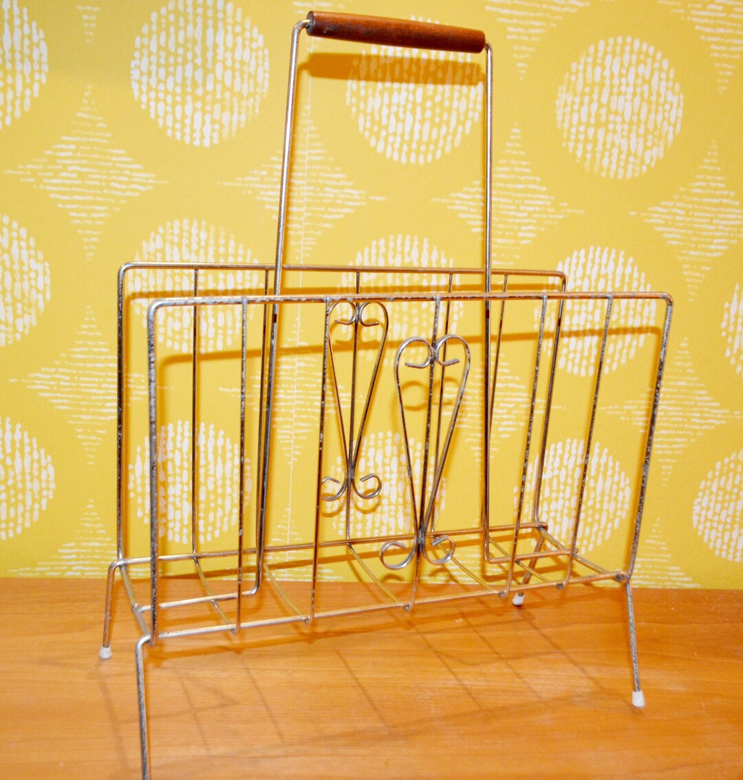 Vintage Newspaper Stand Brass 50s Retro Mid Century Rockabilly Shabby ...
