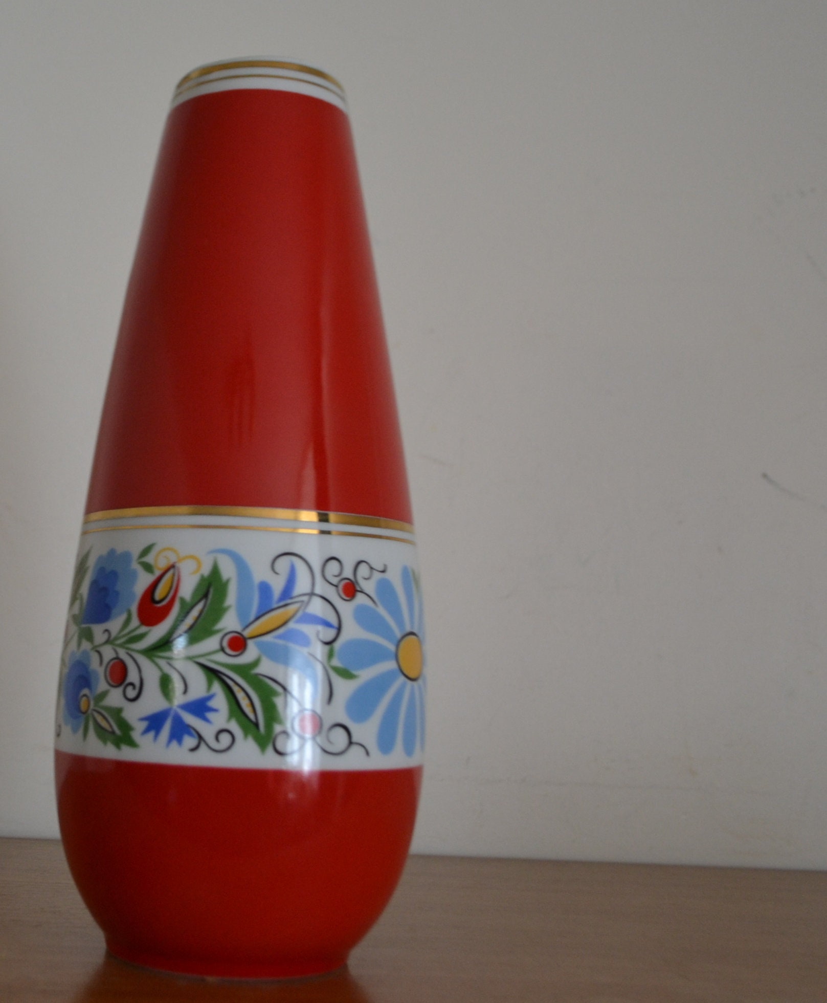 Vintage Vase by Lubiana Poland 50 Years Red | Etsy