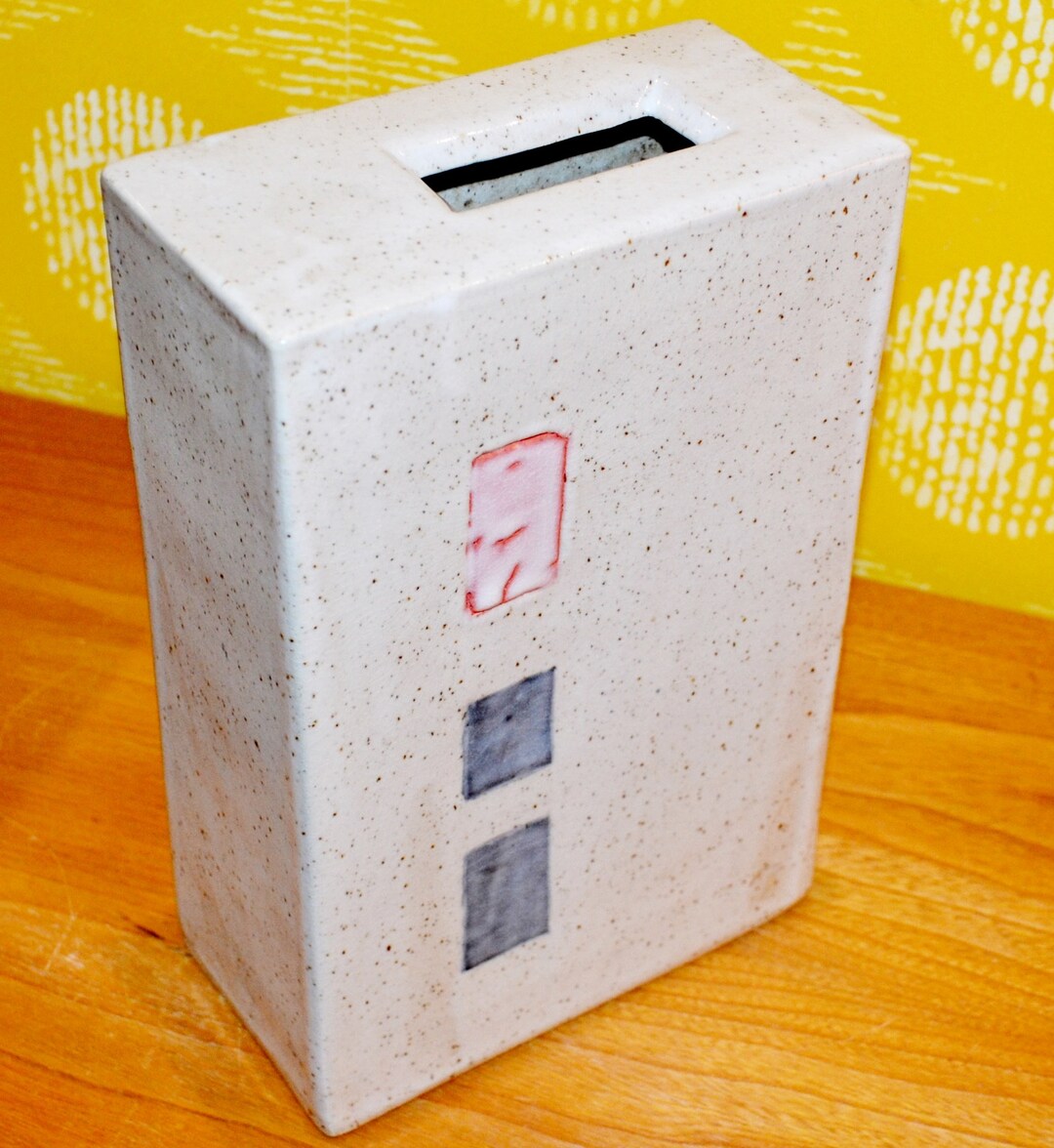 Vintage Ceramic Block Vase Art City Retro Seventies Mid Century Space ...