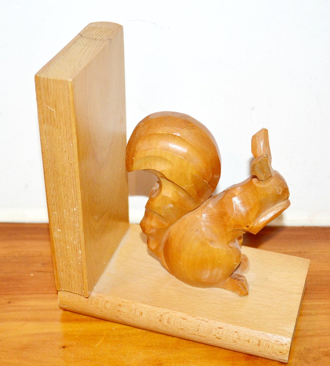 Vintage Bookend Wood 60s Wooden Squirrel Retro Bookends Mid Century ...