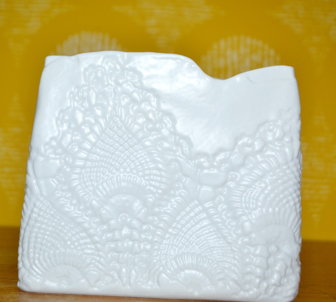 Vintage Vase by Friesland Ceramic OP Art Space Age White 70s Seventies ...