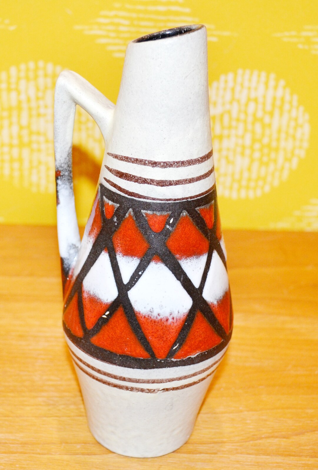 Beautiful Vintage Ceramic Vase From the 1950s, Retro, Mid-century Rock ...