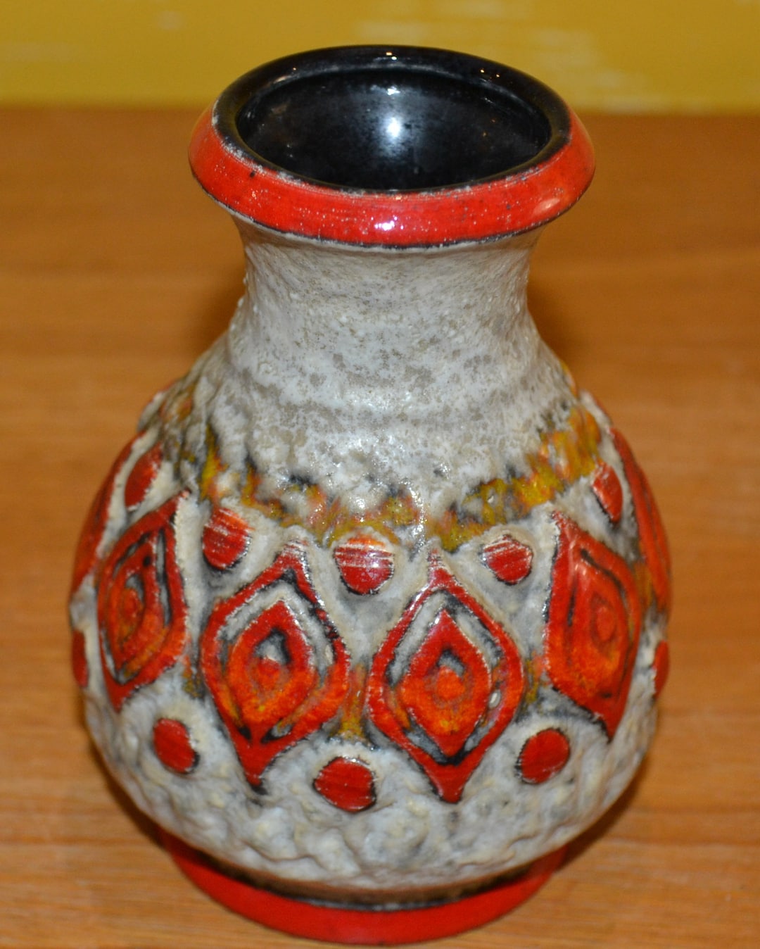 Vintage Vase von Jasba Orange Keramik Modell 580/12 70er Jahre WGK ...