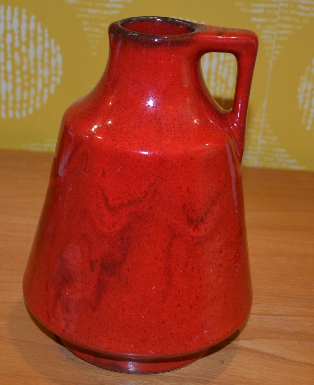Vintage Ceramic Vase Red Retro Seventies Mid Century Space Age 70s WGK ...