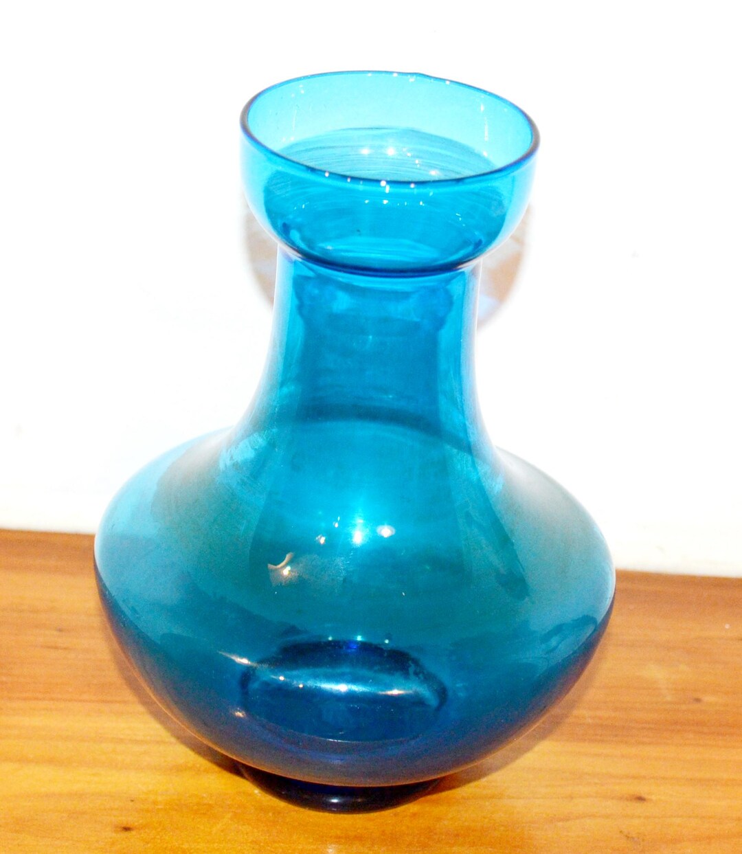 Vintage Vase Glass 70s Blue Seventies Space Age Retro Mid Century ...