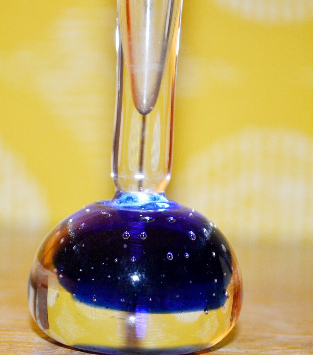 Vintage Bubble Glass Vase Blue Solitaire Bubbles 60s Retro Mid Century ...