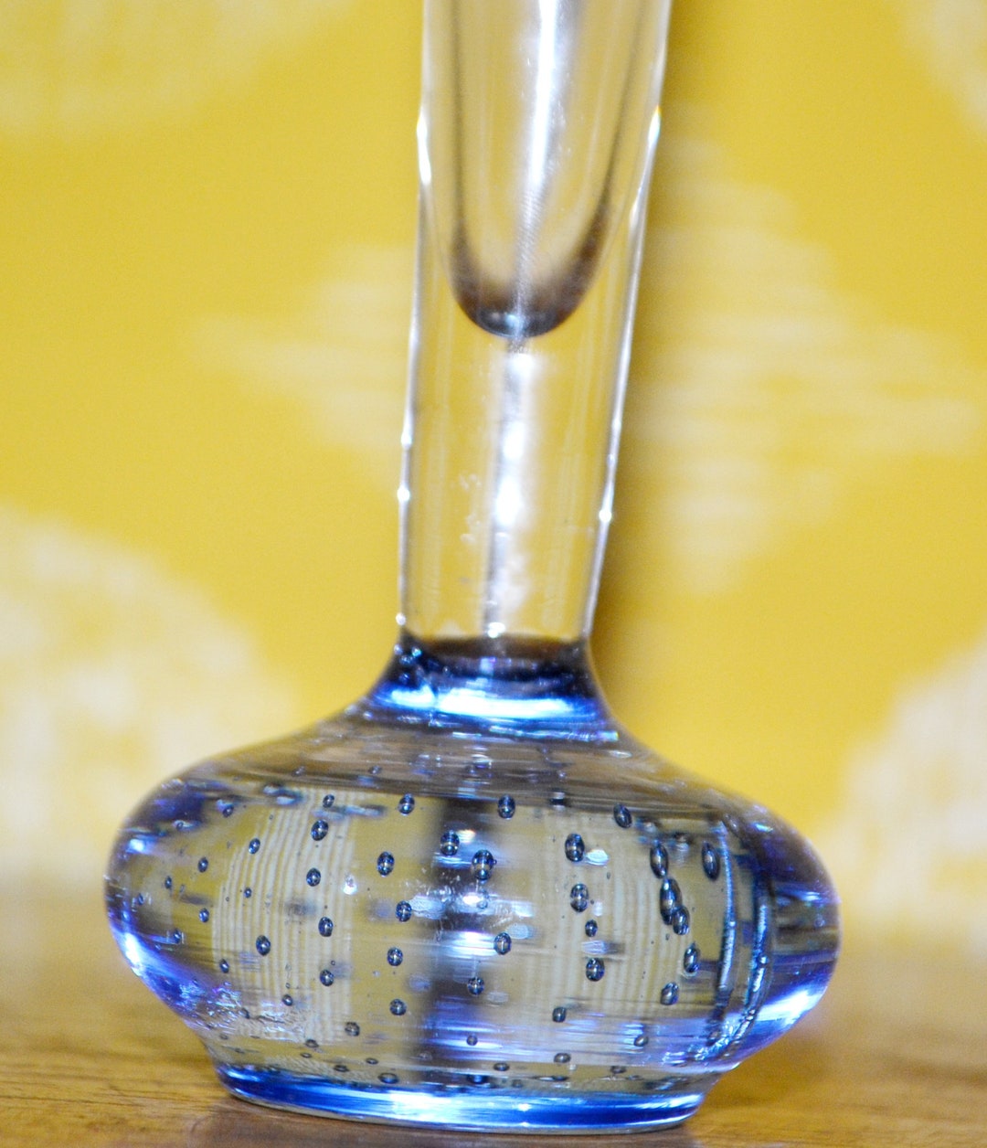 Vintage Vase Bubble Glass Solitaire Bubbles 60s 70s Blue Seventies ...