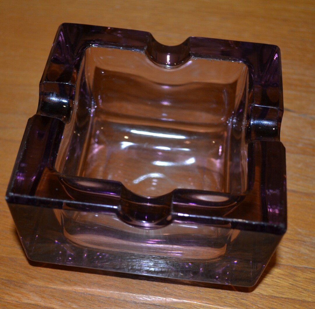 Vintage Ashtray Glass Brown 70s Retro Mid Century Shabby Chic Ashtray ...