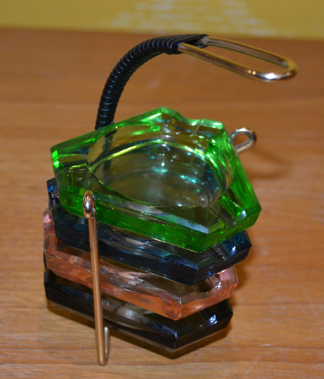 Vintage Ashtray Set Colorful Glass/metal Retro Mid Century Fifties WGK ...