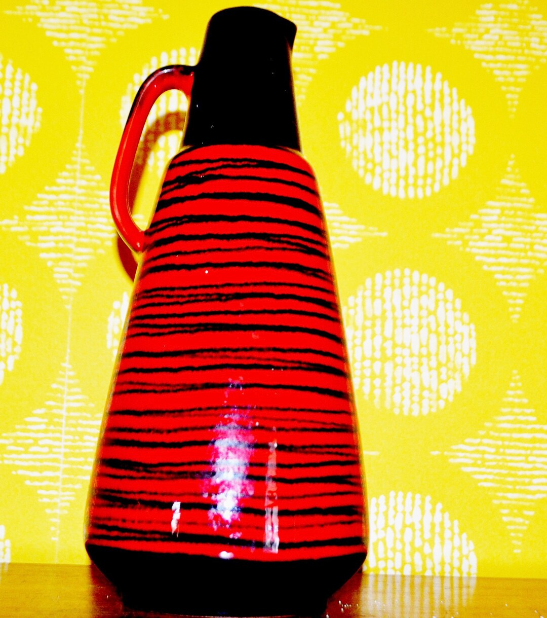 Small Vintage Ceramic Vase 70s Orange Retro Seventies WGK WGP Country ...