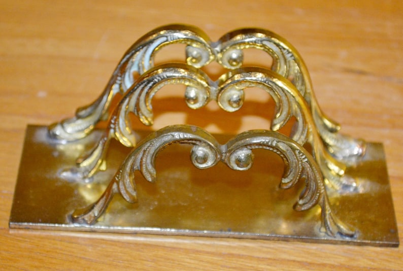 Vintage Brass Note Holder 60s Gold-colored Mid Century, Retro, Shabby ...