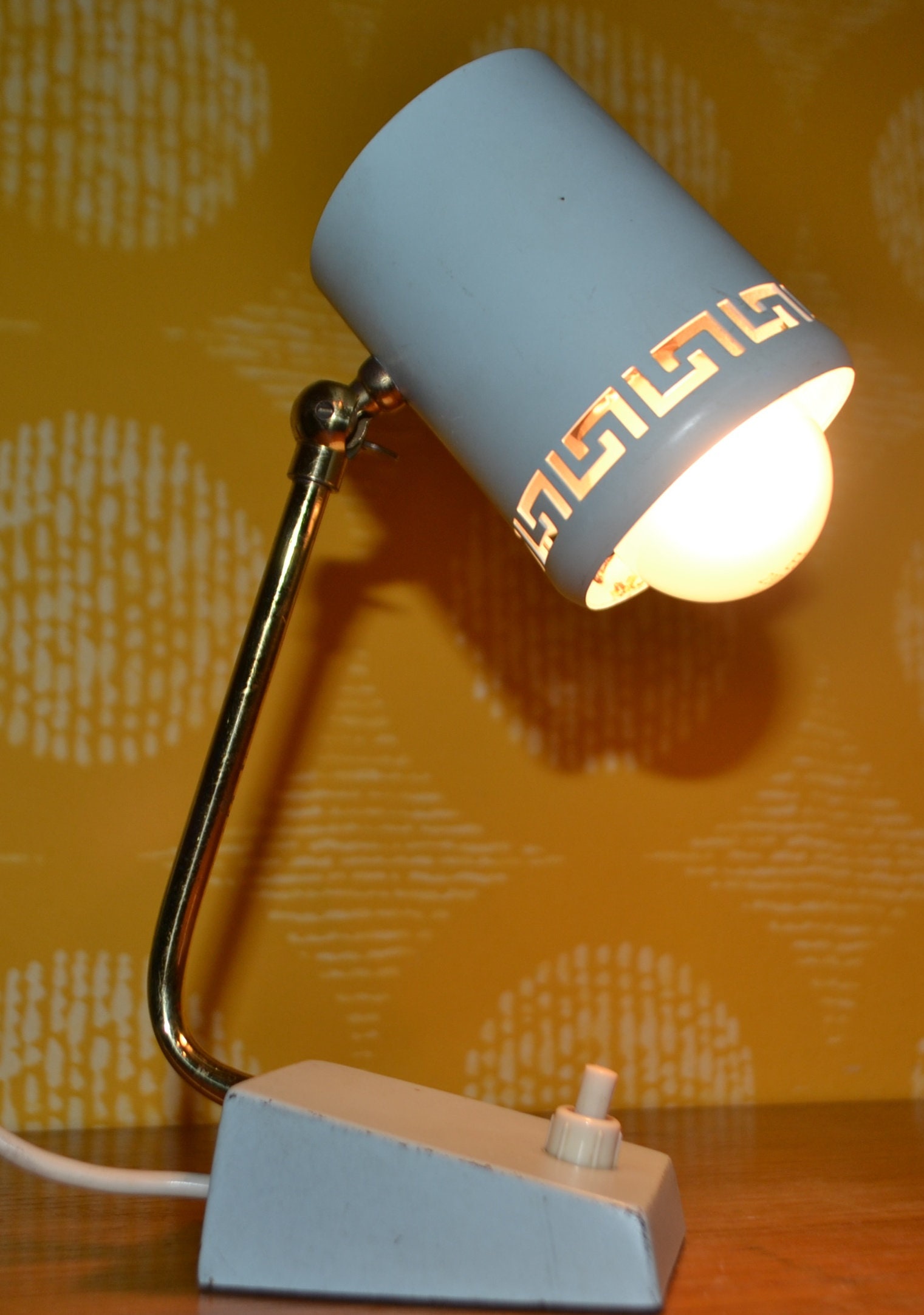 Vintage Table Lamp 50s Light Green/Grey Retro Rockabilly Mid | Etsy