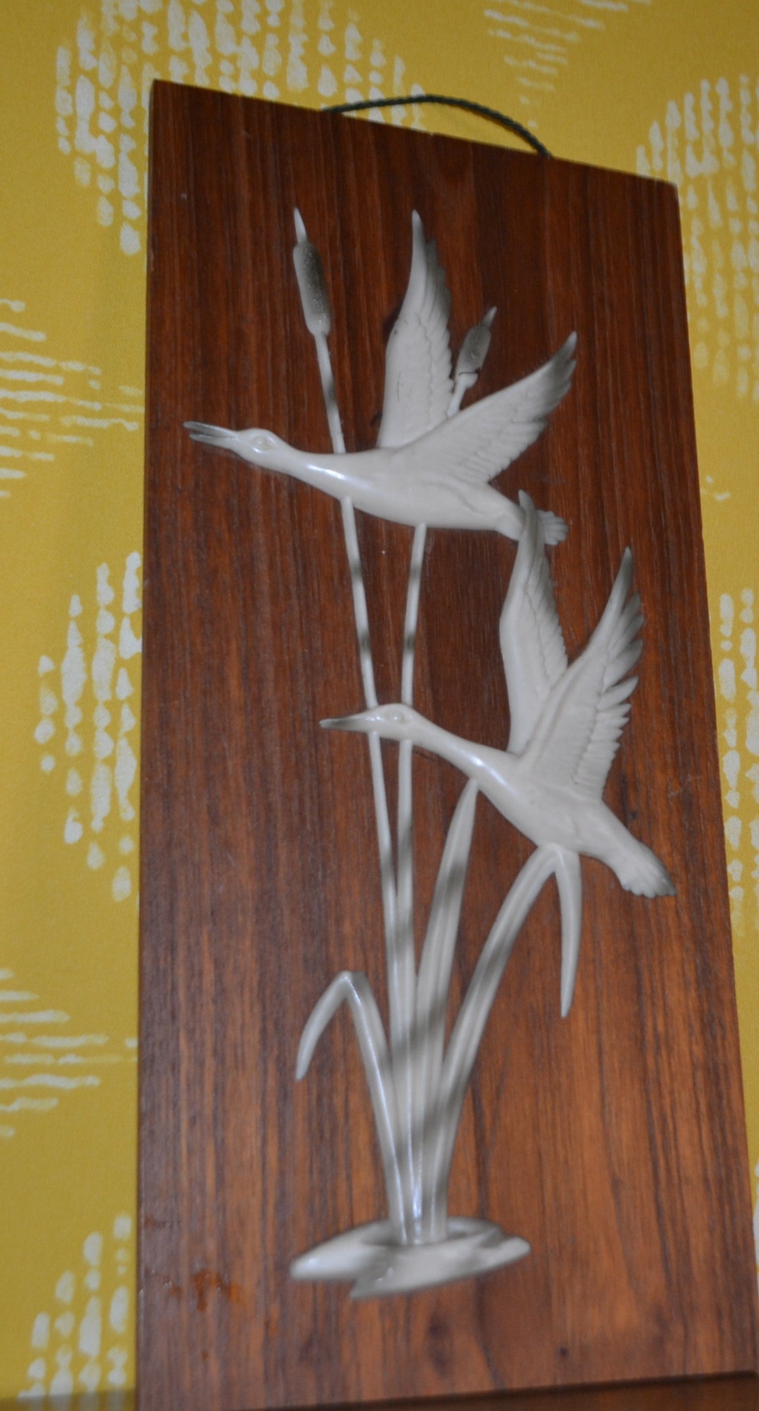 Vintage Wall Picture Wood/plastic 50s Wild Ducks Mid Century Retro ...