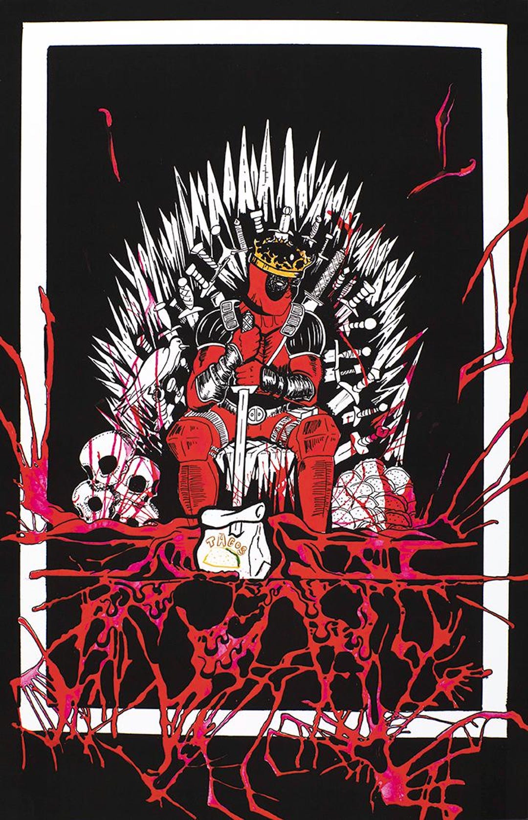 King Deadpool on the Iron Throne (instant Download JPG) - Etsy