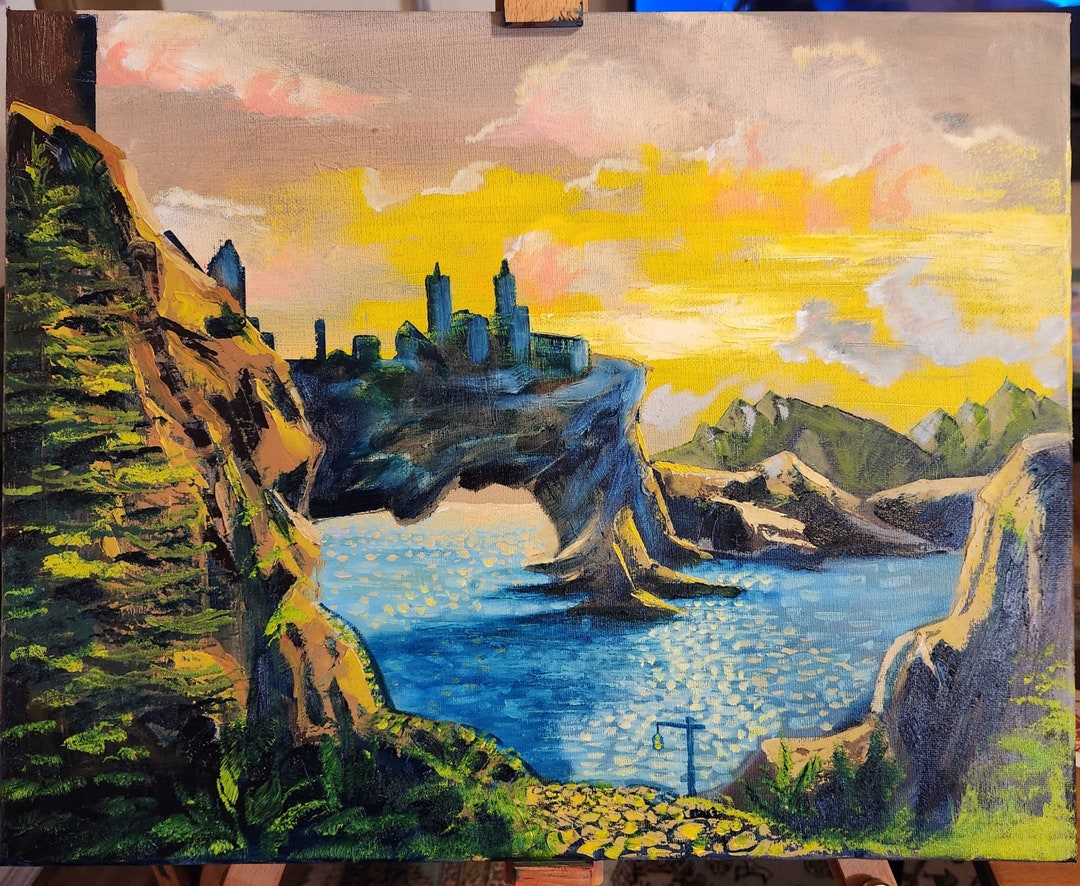 Skyrim Oil Painting / Sunset at Solitude / Oil Paint on Canvas by ...