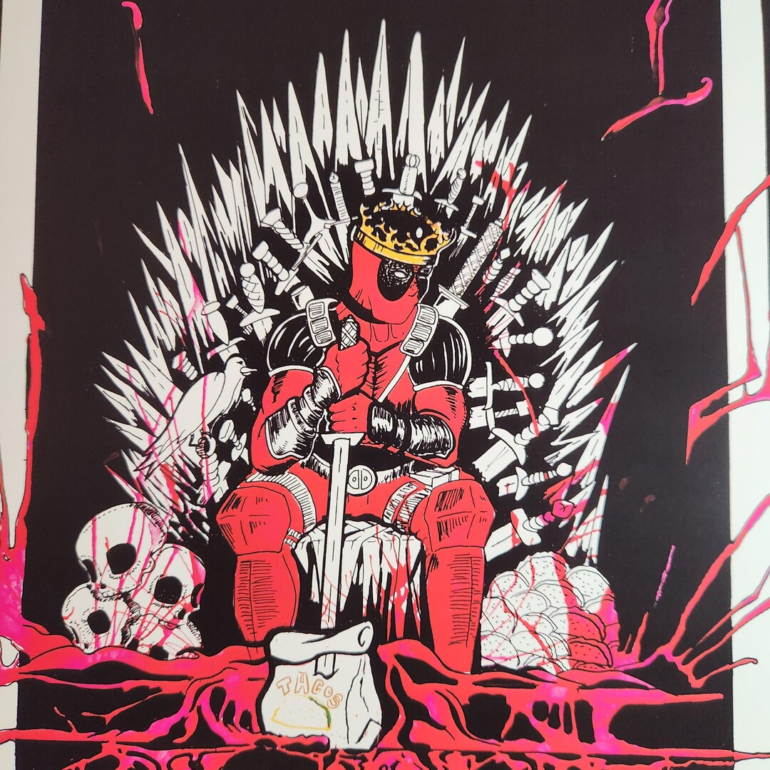 King Deadpool on the Iron Throne - Etsy