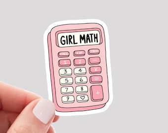 Girl Math Pink Calculator Sticker Cute and Functional Sticker for ...