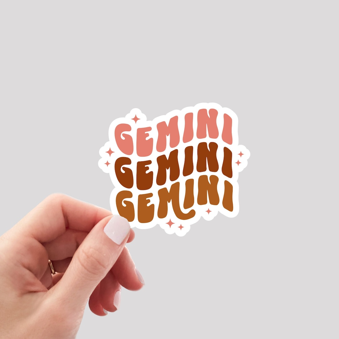 Gemini Sticker / Retro Zodiac Gemini Sticker / Gemini Girl Sticker ...