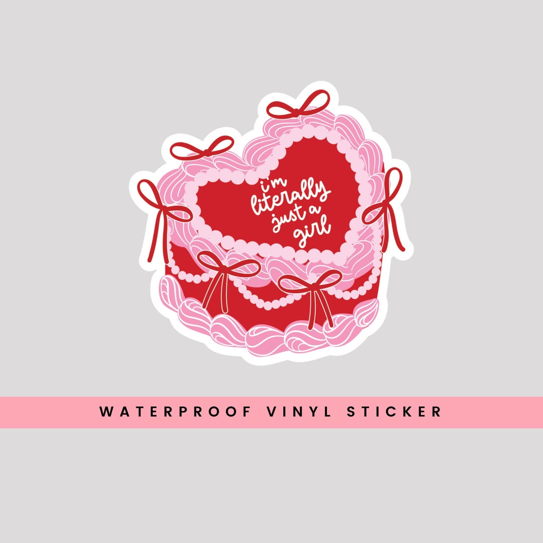 I'm Literally Just a Girl Sticker, Cute Vinyl Sticker, Coquette Sticker ...