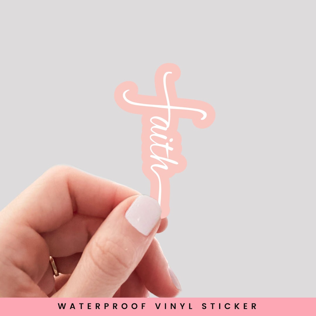 Faith Cross Sticker / Christian Faith Sticker / Cross Sticker / Pink ...